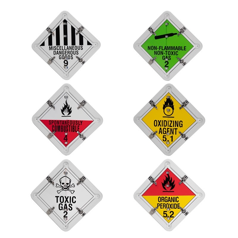 Dangerous Goods Placard Flip Kit - 350mm (W) x 350mm (H), Aluminium