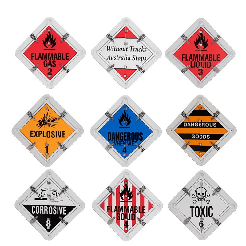 Dangerous Goods Placard Flip Kit - 350mm (W) x 350mm (H), Aluminium